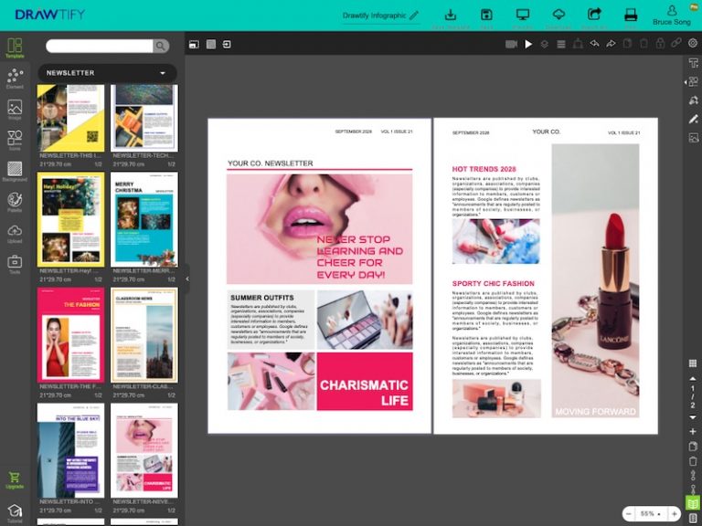 Free Newsletter Maker Online Newsletter Template Design Drawtify